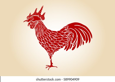 Red Rooster Symbol Year 2017: เวกเตอร์สต็อก (ปลอดค่าลิขสิทธิ์ ...