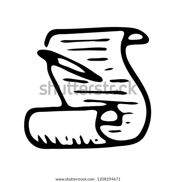 Handdrawn Scroll Doodle Icon Hand Drawn Stock Vector (Royalty Free ...
