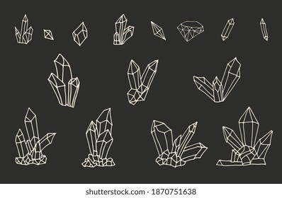 Handdrawn Set Cute Cartoon Crystals Vector Stock Vector (Royalty Free ...