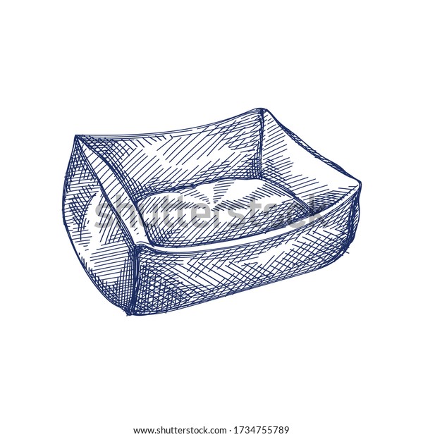 Handdrawn Sketch Pet Bed On White Stock Vector (Royalty Free ...