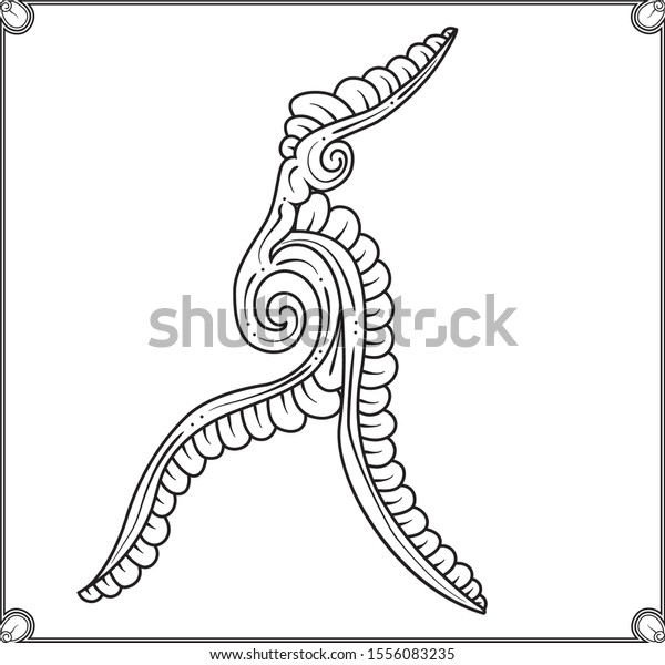 Handdrawn Sketch Vectors Tendrils Decorative Carvings Stock Vector ...