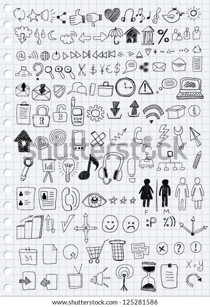 Handdrawn Symbols Stock Vector (Royalty Free) 125281586