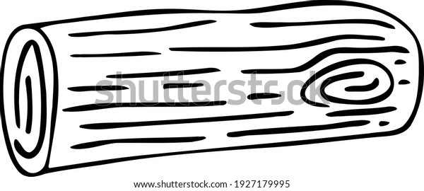 Handdrawn Thick Straight Log Lies Picture Stock Vector (Royalty Free ...