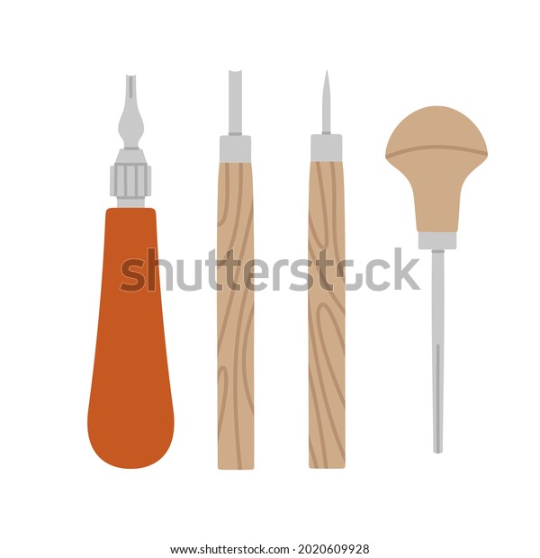 Handdrawn Tools Lino Cutting Lino Printing Stock Vector (Royalty Free ...