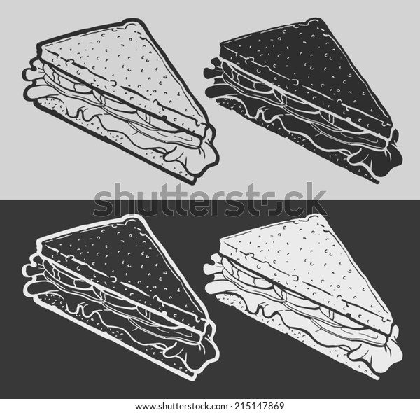 Handdrawn Triangle Sandwich On Chalkboard Vector Stock Vector (Royalty ...