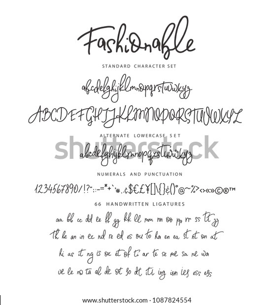Handdrawn Vector Alphabet Letter Script Font Stock Vector (Royalty Free ...