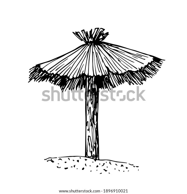 Handdrawn Vector Drawing Black Outline Thatched Stock Vector (Royalty ...