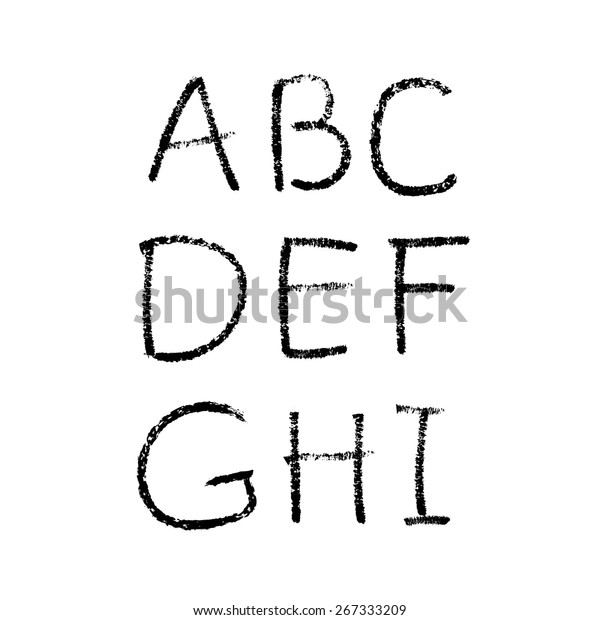 Handdrawn Vector Font Sloppy Brush Strokes Stock Vector (Royalty Free ...