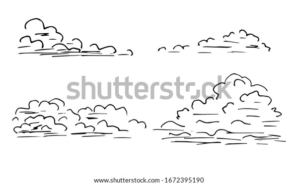 Handdrawn Vector Set Black Outline On Stock Vector (Royalty Free ...