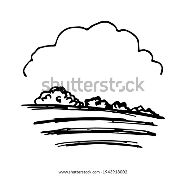 Handdrawn Vector Sketch Black Outline Drawing Stock Vector (Royalty ...