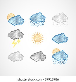 Handdrawn Weather Icons Stock Vector (Royalty Free) 89918986 | Shutterstock