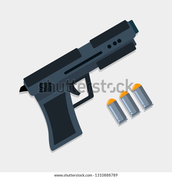 Handgun Bullet Vector Illustration Stock Vector (Royalty Free ...