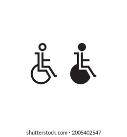 Handicap Icon Vector Illustration Outline Flat Stock Vector (Royalty ...