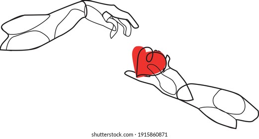 entregar el corazón de mano en: vector de stock (libre de regalías ...