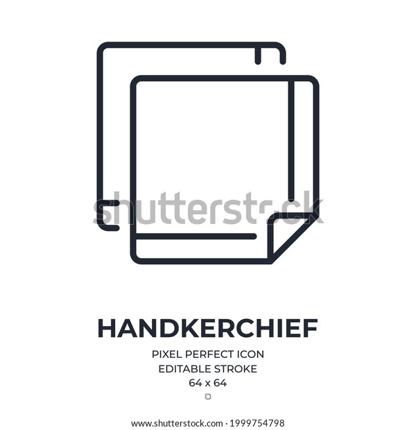 Handkerchief Editable Stroke Outline Icon Isolated Stock Vector ...