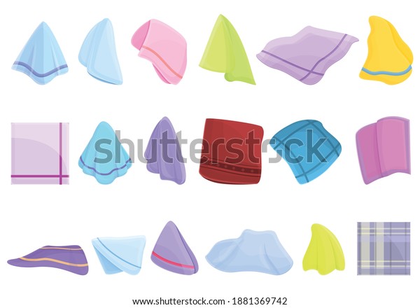 Handkerchief Icons Set Cartoon Set Handkerchief Stock Vector (Royalty ...