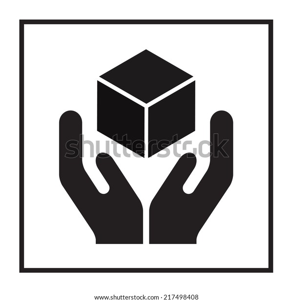Manejar con el signo de cuidado. Símbolo frágil o de embalaje ...