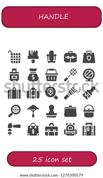 Handle Icon Set 25 Filled Handle Stock Vector (Royalty Free) 1276300579