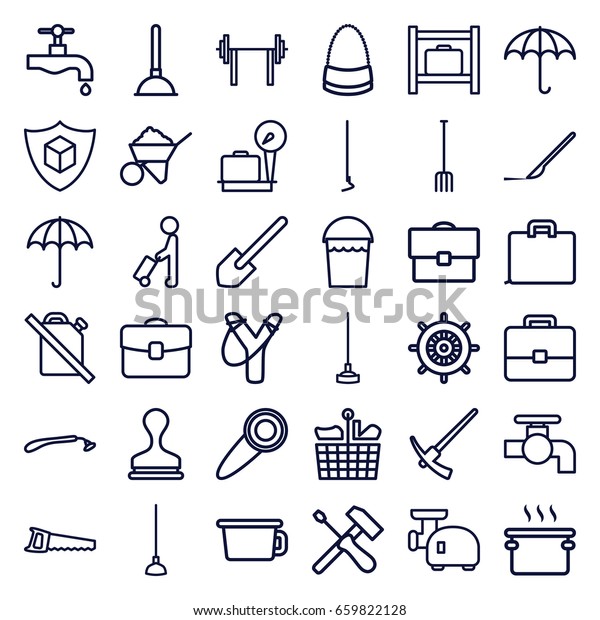 Handling Icons Set Set 36 Handle Stock Vector (Royalty Free) 659822128 ...