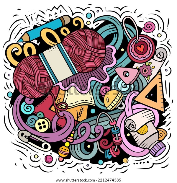 Handmade Cartoon Vector Illustration Colorful Detailed Stock Vector ...