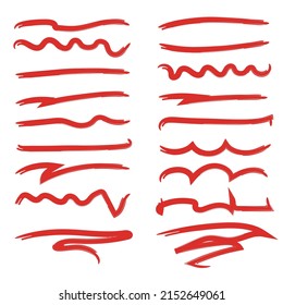Handmade Collection Set Red Underline Vector Stock Vector (Royalty Free ...