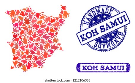 Handmade Craft Collage Mosaic Map Koh Stock Vector (Royalty Free ...