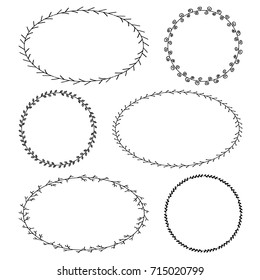 Set Round Text Frames Boho Style Stock Vector (Royalty Free) 745365868