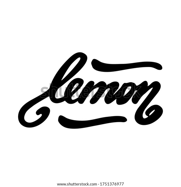 Handmade Lettering Lemon Text Drawn Using Stock Vector (Royalty Free ...