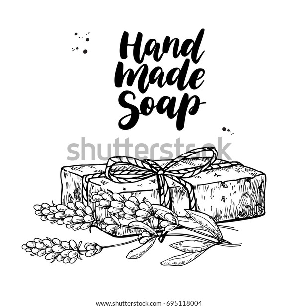 Handmade Natural Soap Vector Hand Drawn Stock Vector (Royalty Free ...