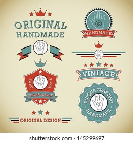 Handmade Original Design Label Collection Stock Vector (Royalty Free ...