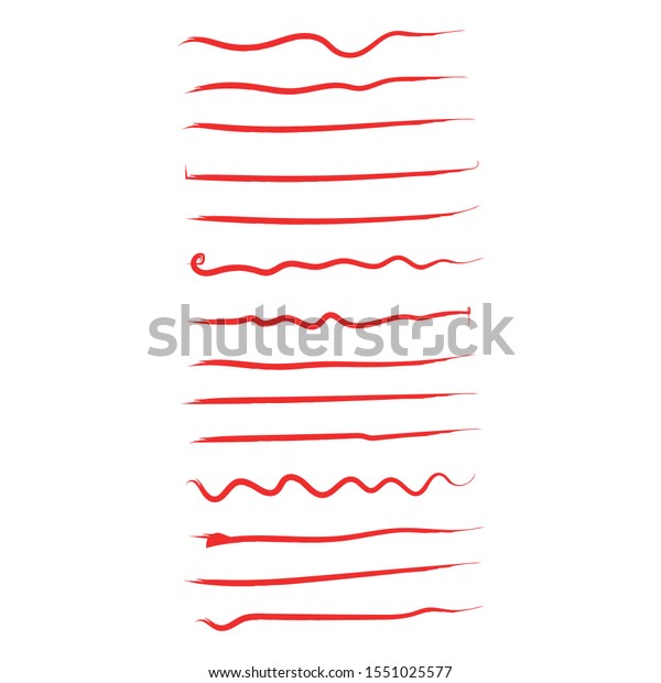 Handmade Red Underline Set Vector Stock Vector (Royalty Free ...