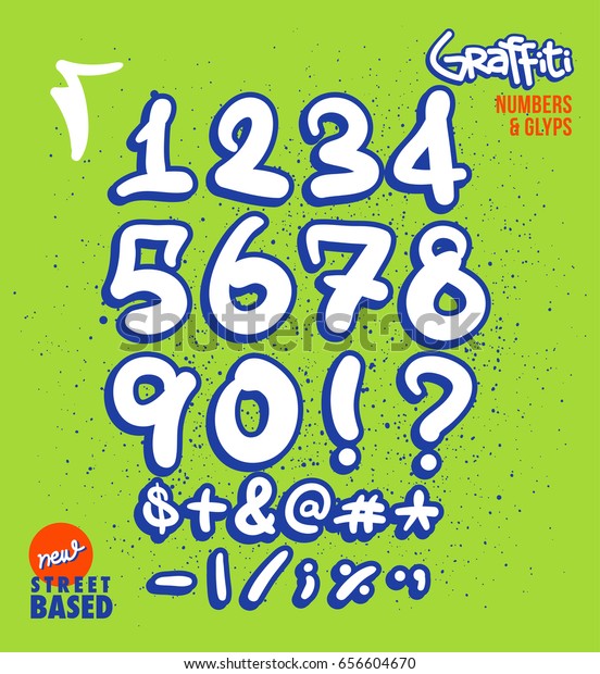 Handmade Street Based Numbers Glyphs Stock Vector (Royalty Free ...