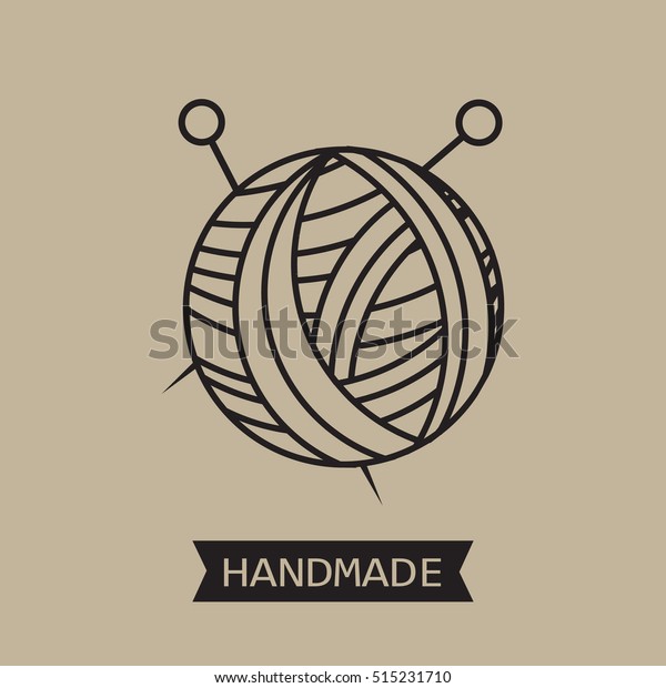 Handmade Thin Line Icon Logo Design Stock Vector (Royalty Free ...