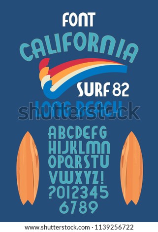 Hand Made Typeface Surf Font Surfing Summer Stock Vector (Royalty Free ...