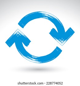 Handpainted Blue Update Sign Isolated On Stock Vector (Royalty Free ...