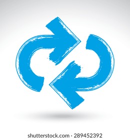 Handpainted Blue Update Sign Isolated On Stock Vector (Royalty Free ...
