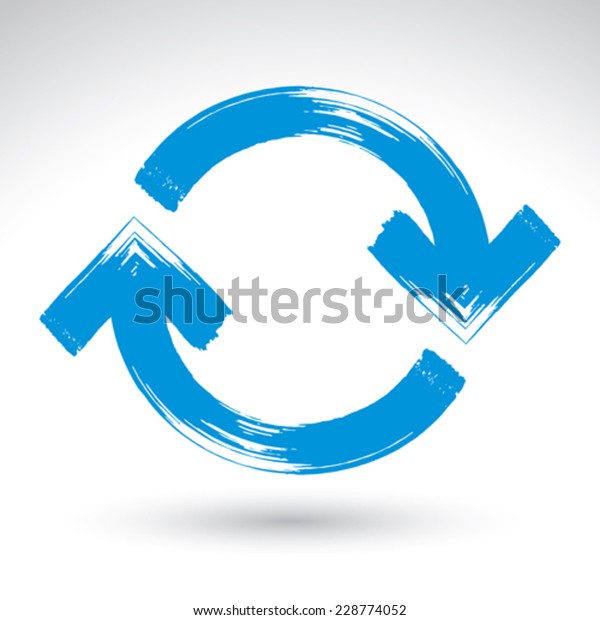 Handpainted Blue Update Sign Isolated On Stock Vector (Royalty Free ...