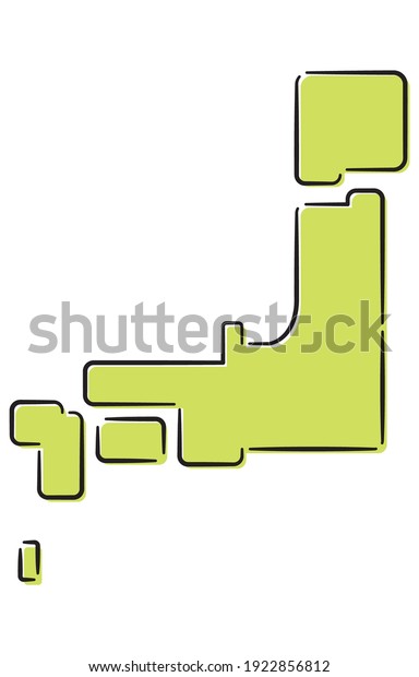 Handpainted Cute Deformed Japanese Map Stock Vector (Royalty Free ...