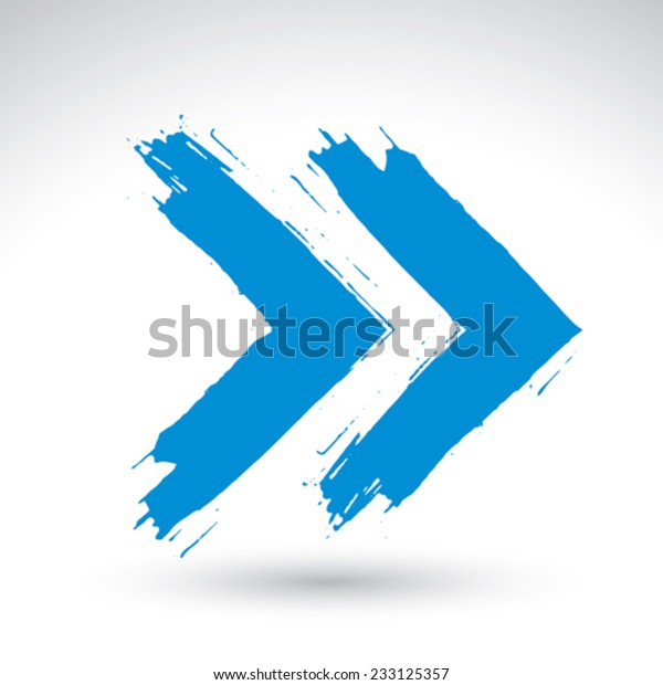 Handpainted Rewind Sign Isolated On White Stock Vector (Royalty Free ...