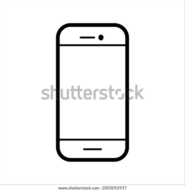 Handphone Vector Icon Isolated White Background Stock Vector (Royalty ...