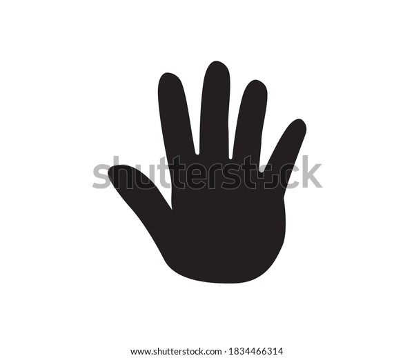 Handprint Stop Symbol Human Palm Silhouette: เวกเตอร์สต็อก (ปลอดค่า ...