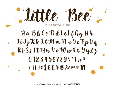 Handrawn Vector Alphabet Modern Calligraphic Font Stock Vector (Royalty ...