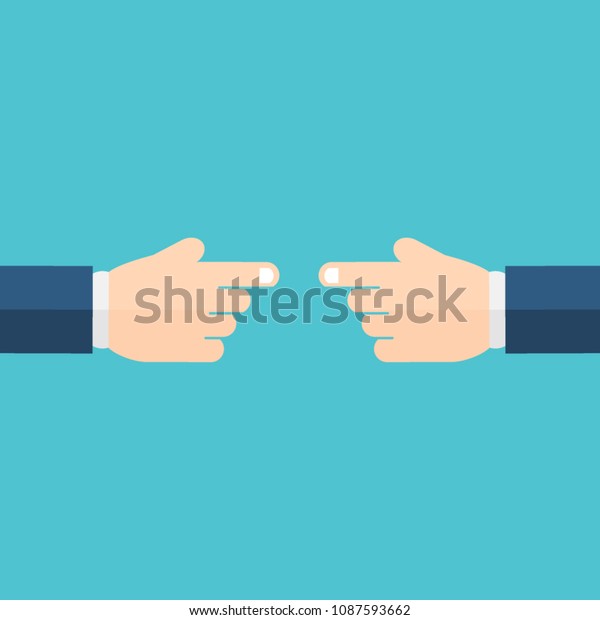 Hands Blaming Each Other Relationship Difficulties Stock Vector ...