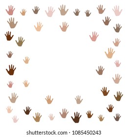 Vektor Stok Hands Skin Color Diversity Vector Illustration (Tanpa ...