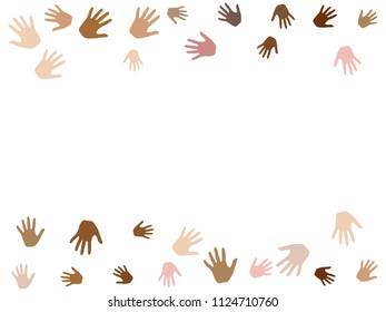 Hands Border Palms Frame Isolated On Stock Vector (Royalty Free ...