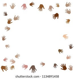 Hands Border Palms Frame Isolated On Stock Vector (Royalty Free ...
