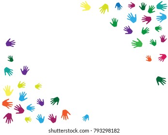 Hands Border Palms Frame Isolated On Stock Vector (Royalty Free) 793298182