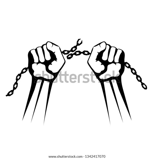 Hands Breaking Chain Stock Vector (Royalty Free) 1342417070 | Shutterstock