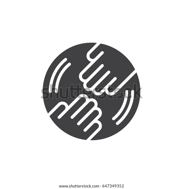 Hands Circle Icon Vector Filled Flat Stock Vector (Royalty Free ...