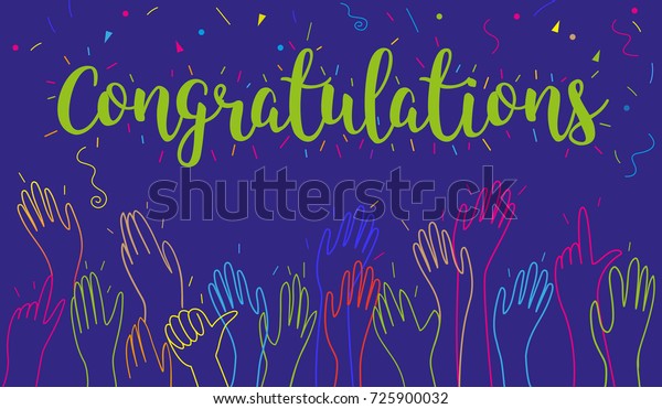 Hands Clapping Raised Applause Greeting Congratulation Stock Vector ...